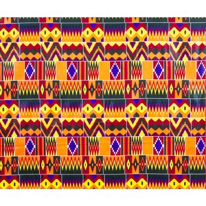 Vibrant Kente African Print Ankara Cotton Wax Print Fabric 6 Yards ...