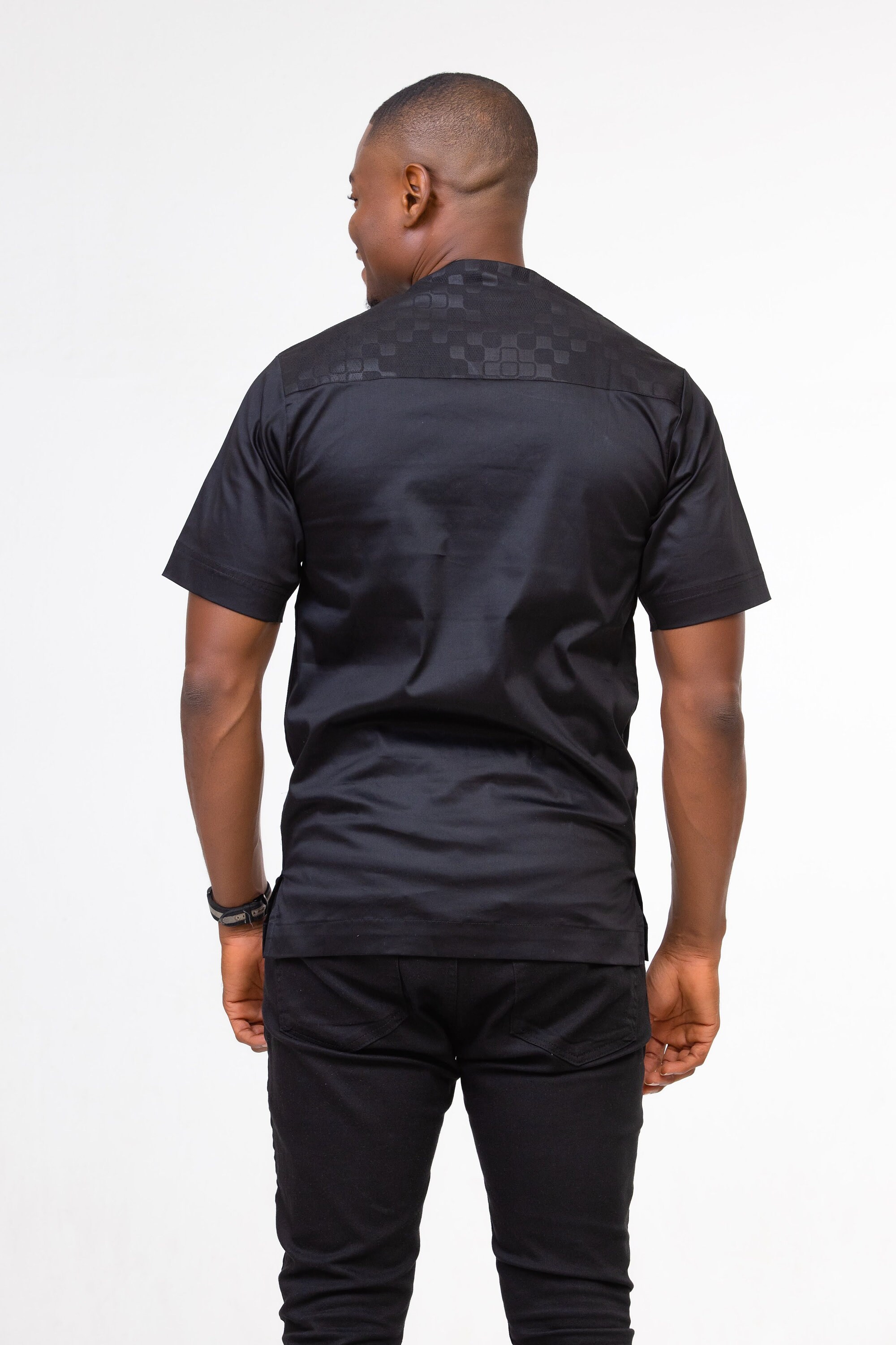 Black Pattern on Black Cocktail Funeral Shirt by Zedi - Etsy