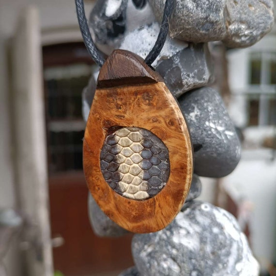 Pendant Made of King Python With Maser Tuber and Moorland - Etsy