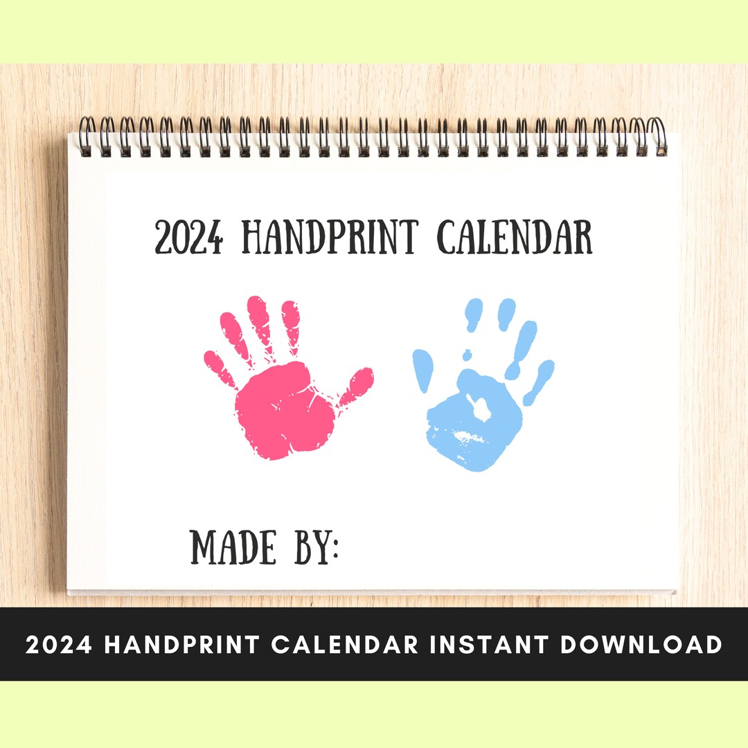 Buy Printable Handprint Art 2024 Calendar Handprint Keepsake From Child ...