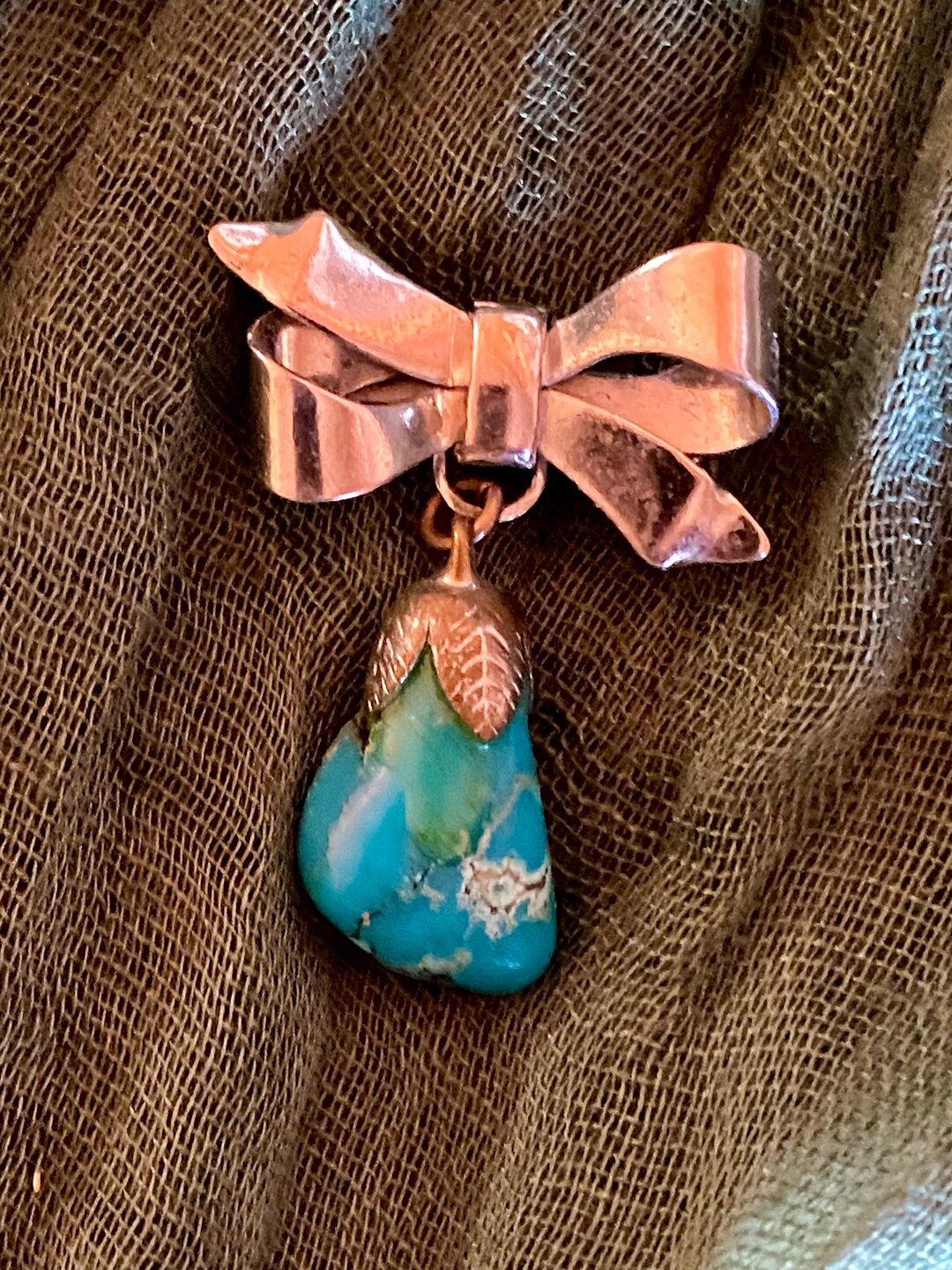 Vintage 1970s Turquoise Pin/brooch - Etsy