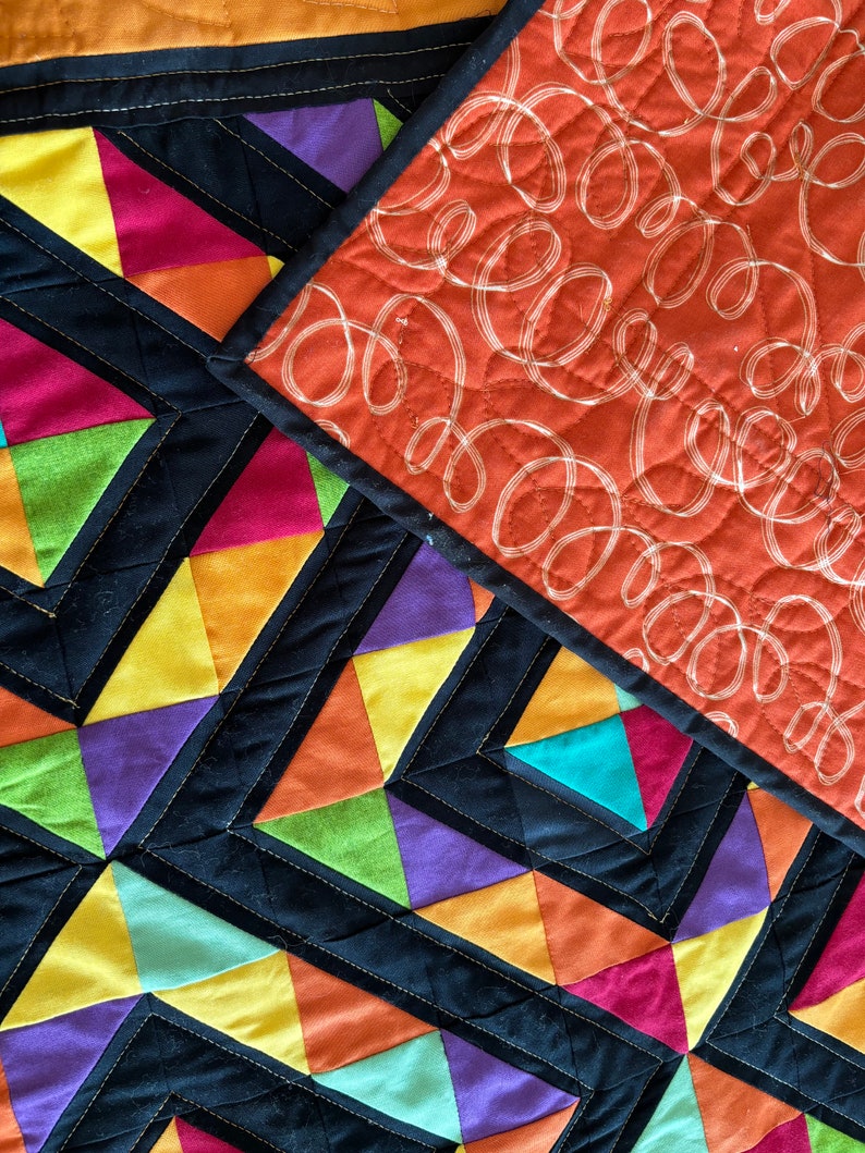 Orange/ Black Babyquilt - Etsy