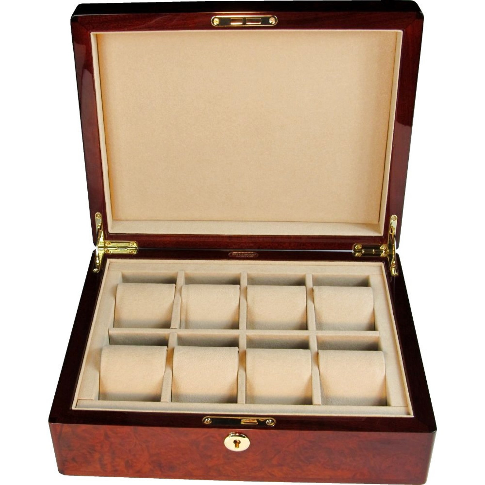 Makah Burl Wood Lockable Watch Case - 8 Slot Collector Storage for Him ...