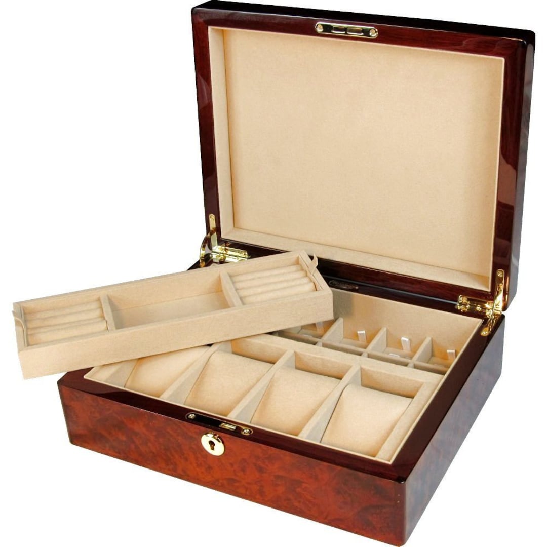 Hillwood Makah Burl Wood Gents Valet Box With Lock VM125V - Etsy