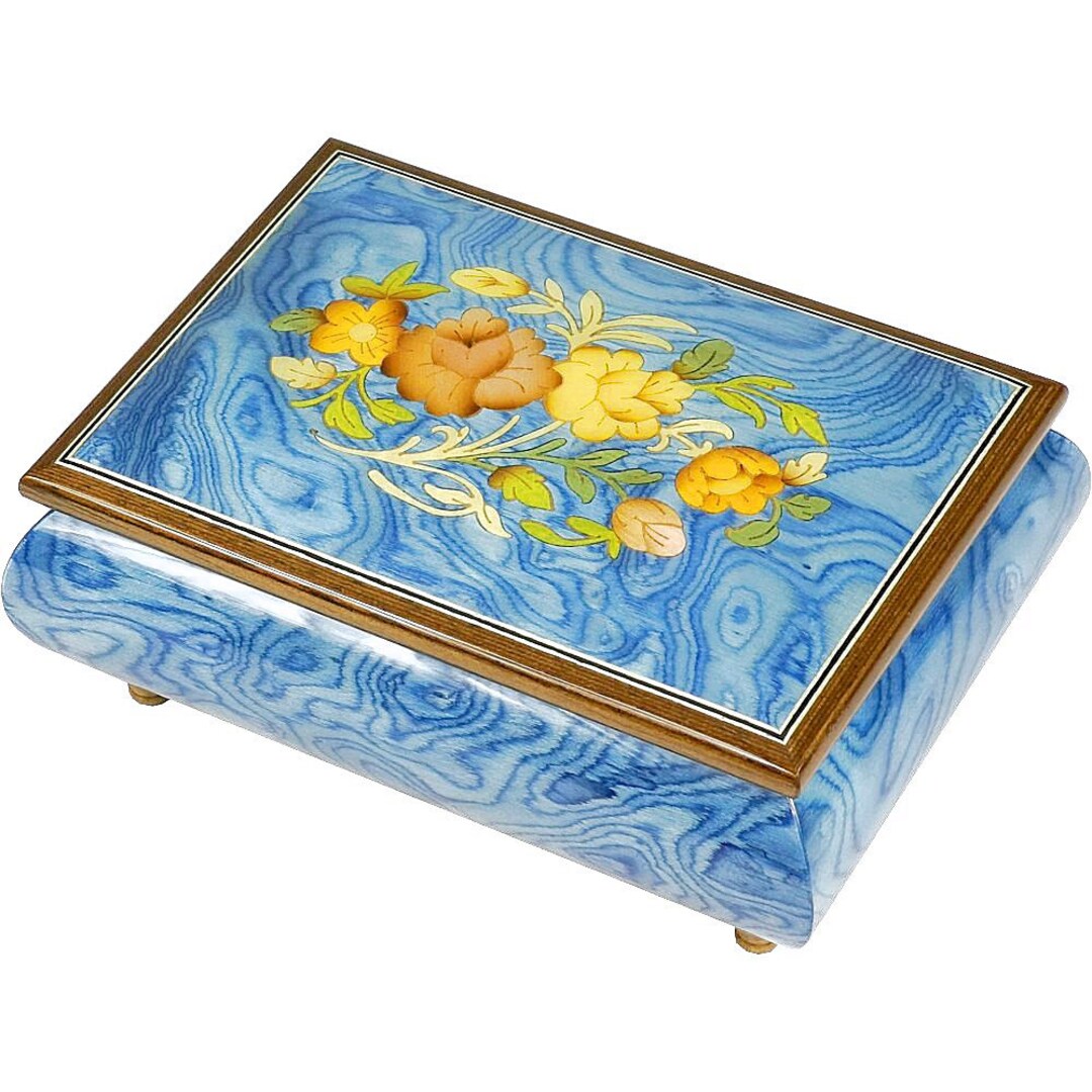 Hillwood Handcrafted Wooden Blue Maple Burl Musical Jewellery - Etsy