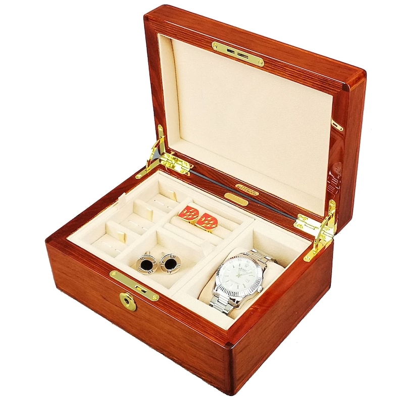 Masonic Rosewood Gents Valet Box - Luxury Desk Organiser Gift for Him ...