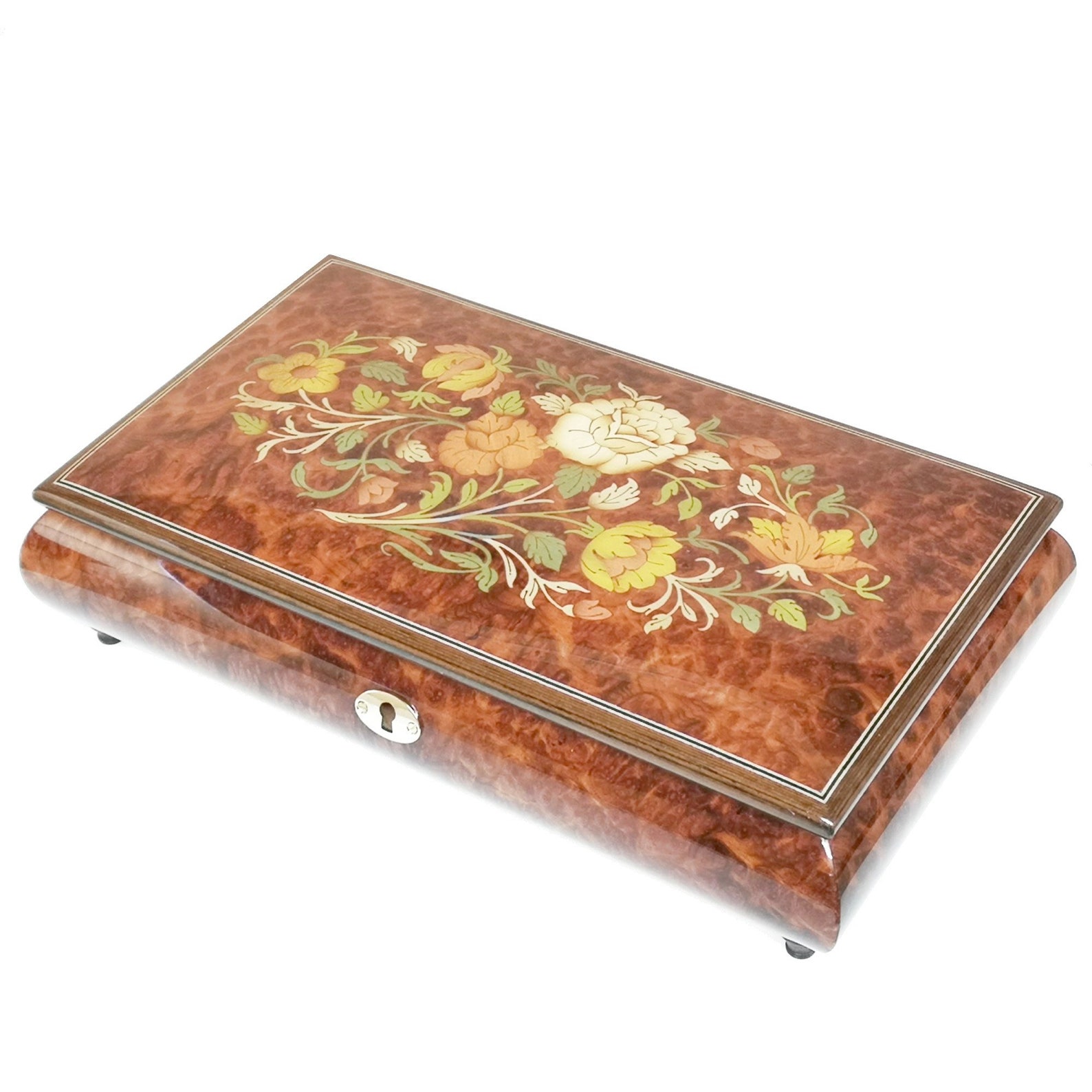 Handcrafted Wooden Elm Burl Musical Jewellery Box With - Etsy