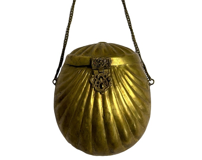 1940s Brass Clamshell Purse Royal Blue Lining - Etsy