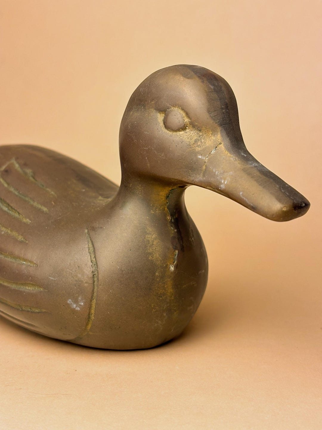Large Brass Duck Paperweight Figurine - Etsy