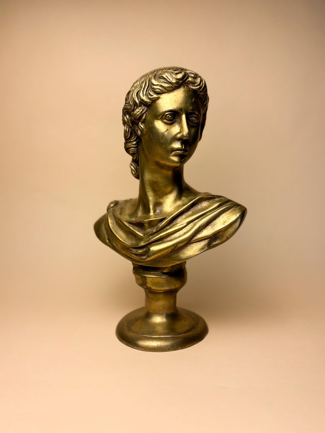 Mid-century Large Brass Apollo Bust - Etsy