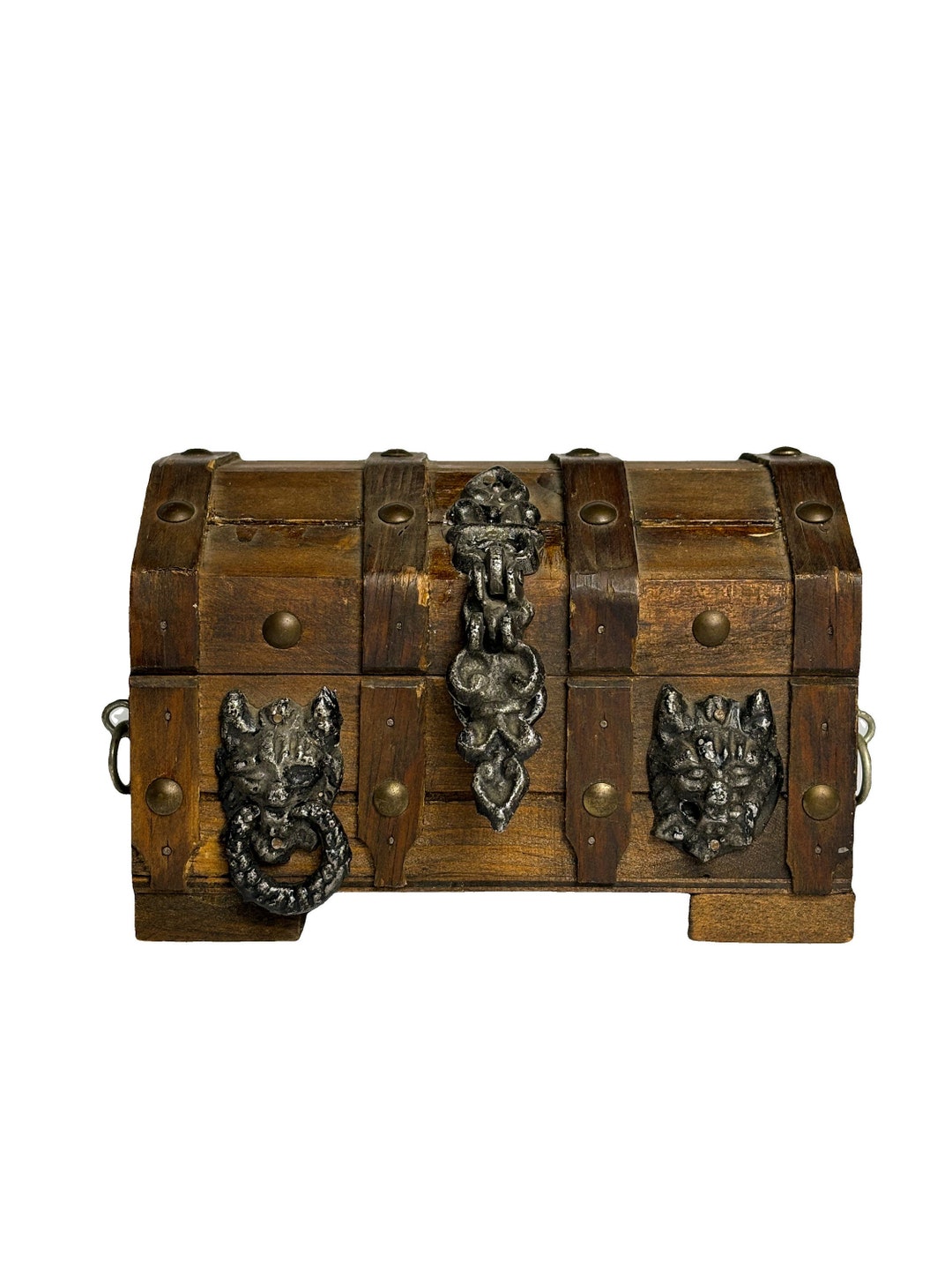 Vintage Wooden Treasure Chest Wooden Jewelry Box - Etsy