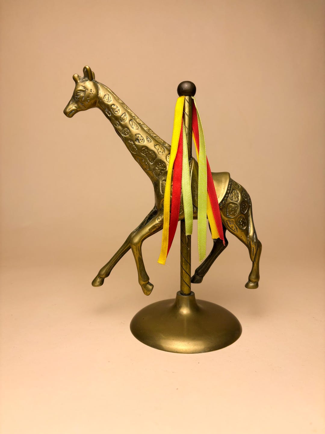 Large Vintage MCM Brass Carousel Giraffe Figurine - Etsy
