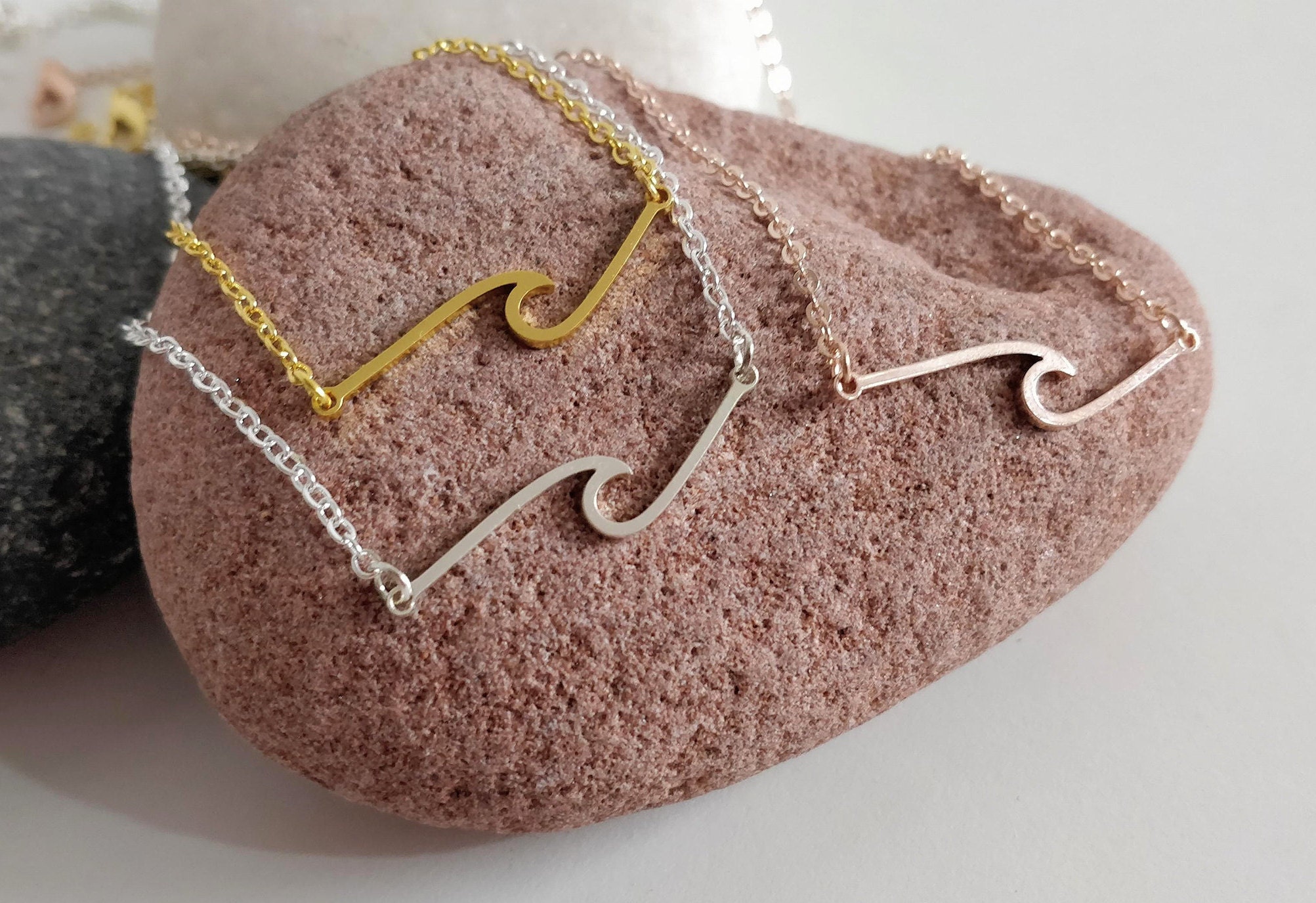 Surfer necklace Ocean wave necklace Beach necklace Surf | Etsy