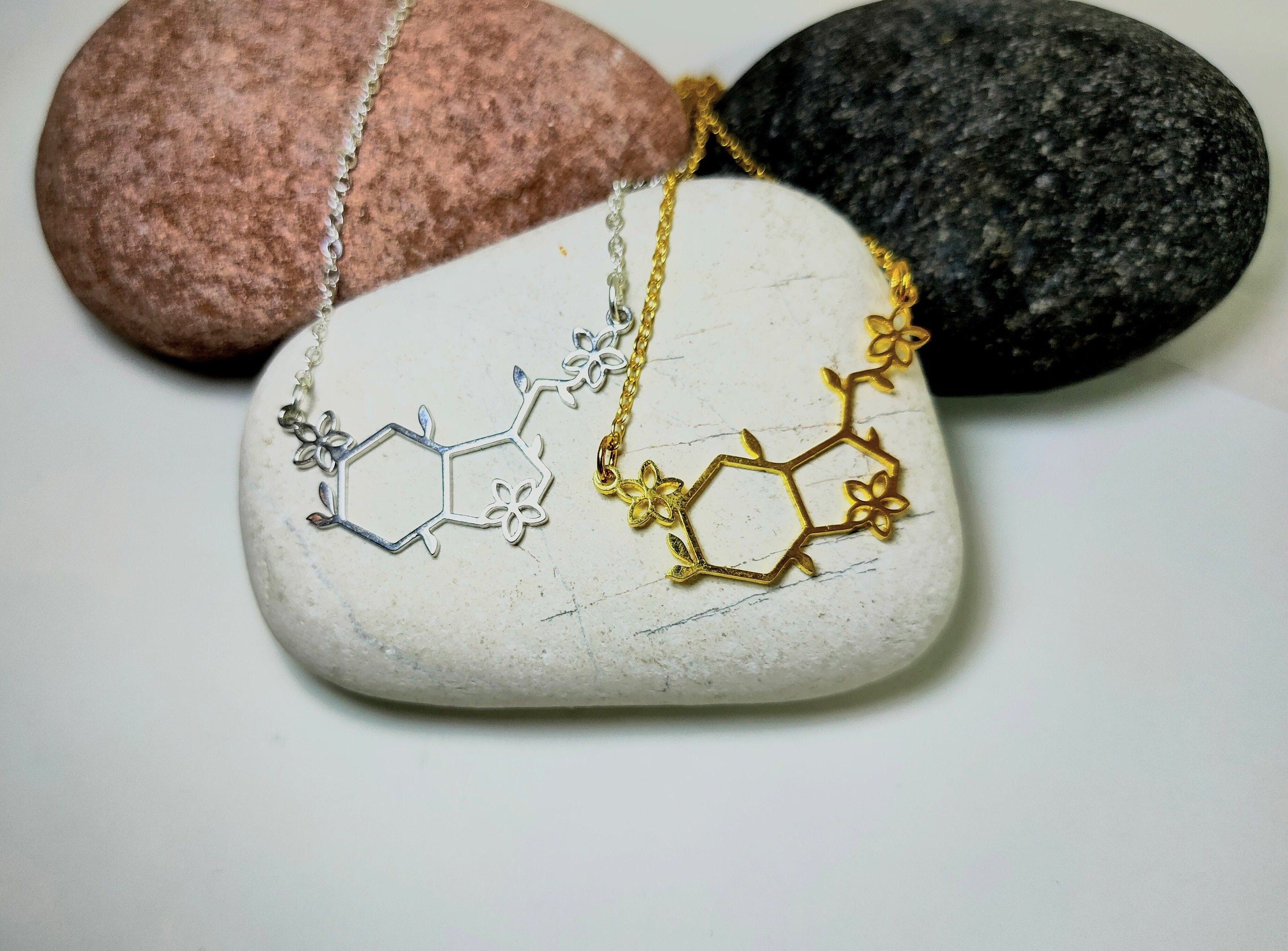 Flower Serotonin Necklace, Science Teacher Gift, Geeky Gifts, Chemistry ...