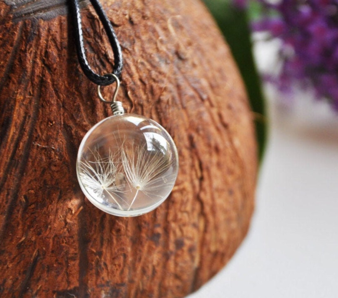 Dandelion Necklace, Resin Necklace, Dandelion Wishes, Botanical Jewelry ...
