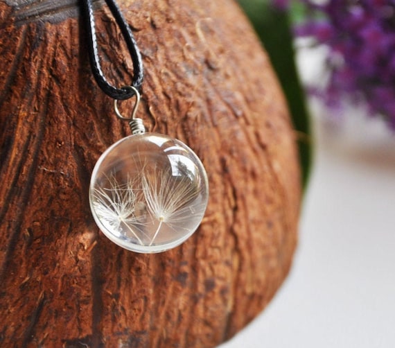 Dandelion Necklace Resin Necklace Dandelion Wishes | Etsy Australia