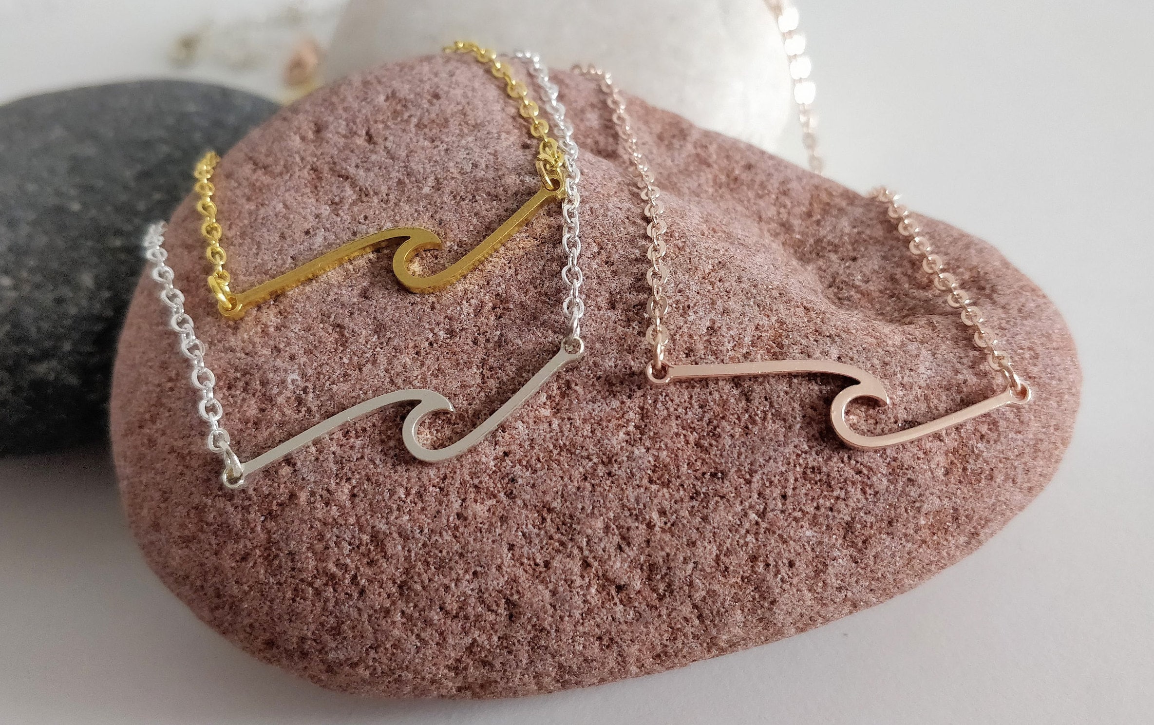 Surfer Necklace, Ocean Wave Necklace, Beach Necklace, Surf Lover Gift ...