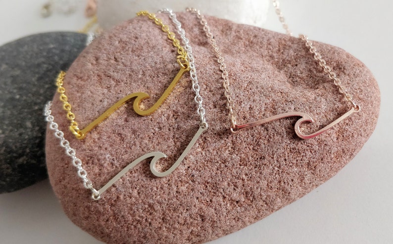 Surfer Necklace, Ocean Wave Necklace, Beach Necklace, Surf Lover Gift ...