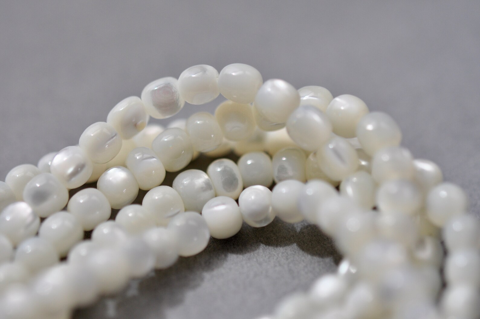 Native American Multi Strand Sphere Mother of Pearl Necklace by Artist ...