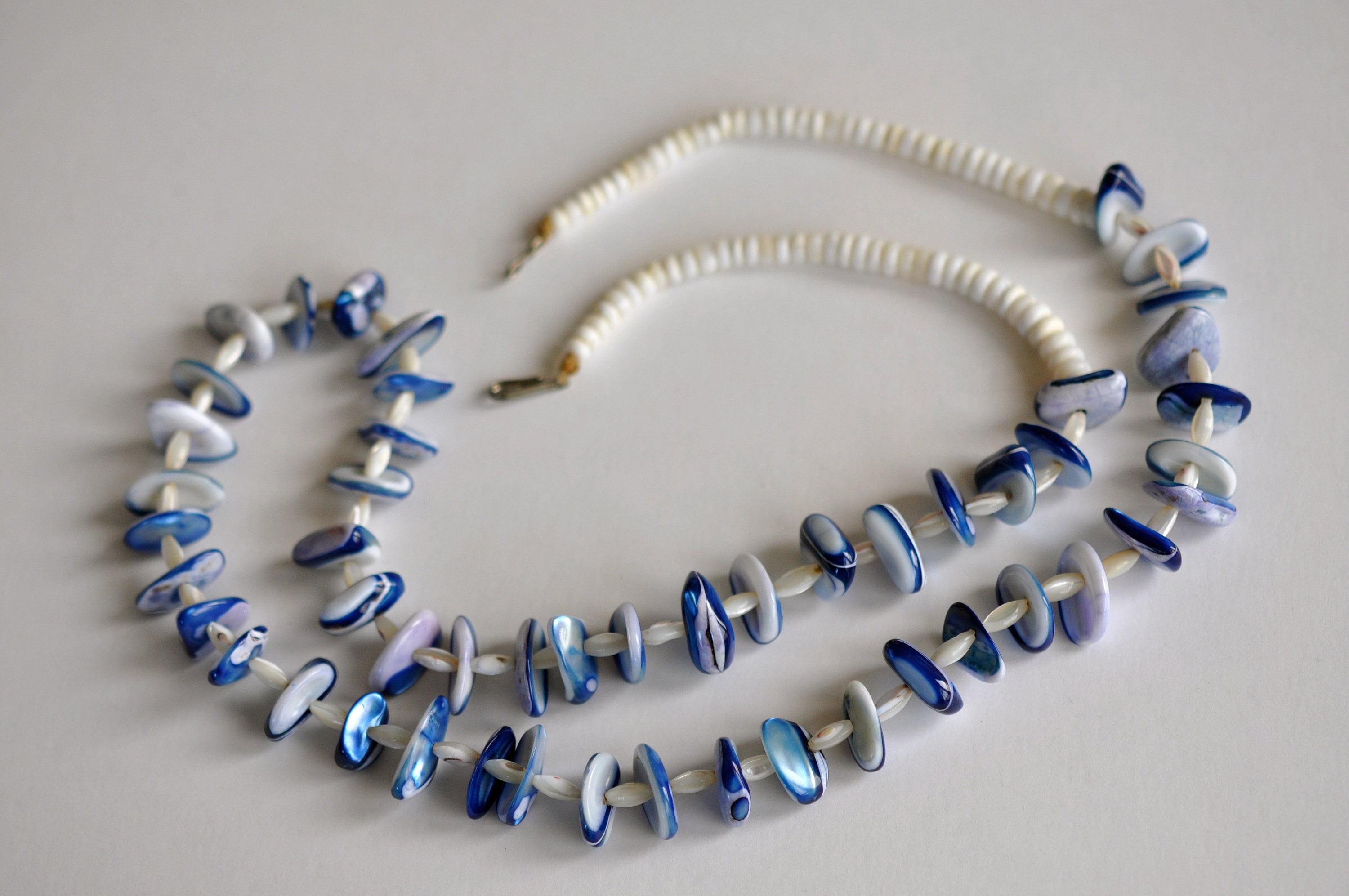 Vintage Native American White and Blue Sea Shell Beaded | Etsy