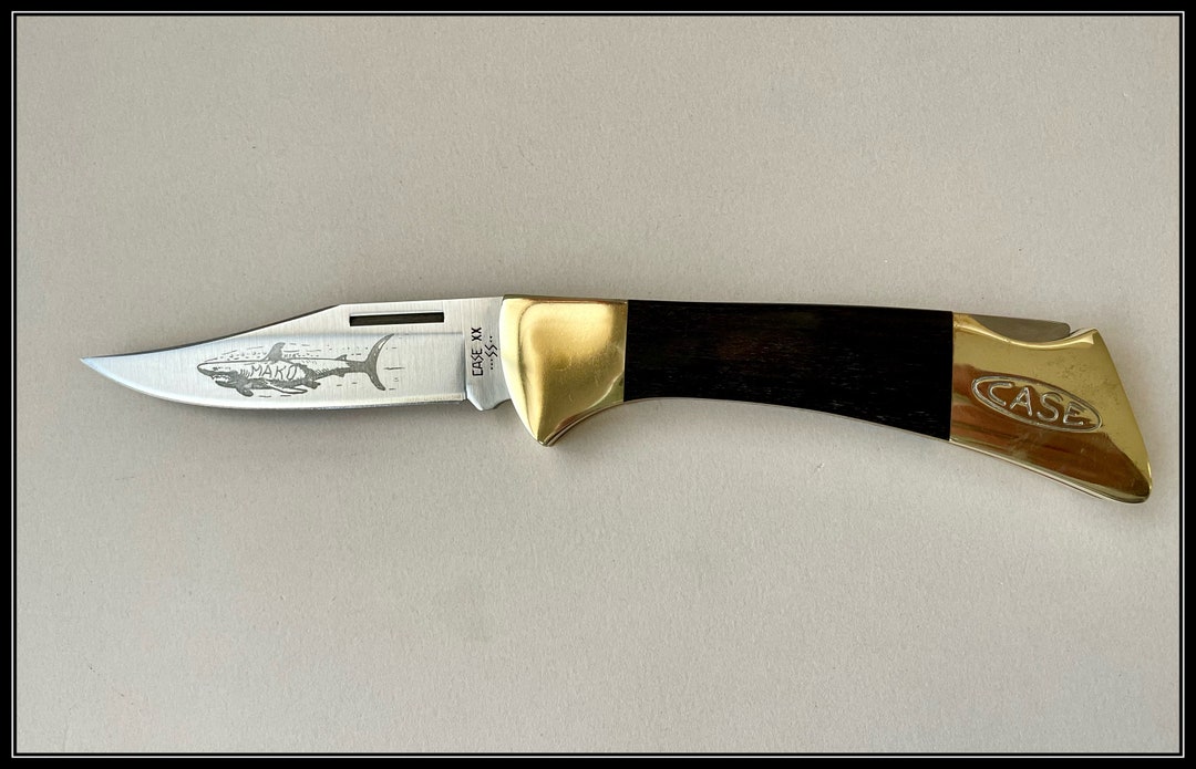 Vintage Case mako Folding Knife P158L SSP With Sheath 1985 - Etsy