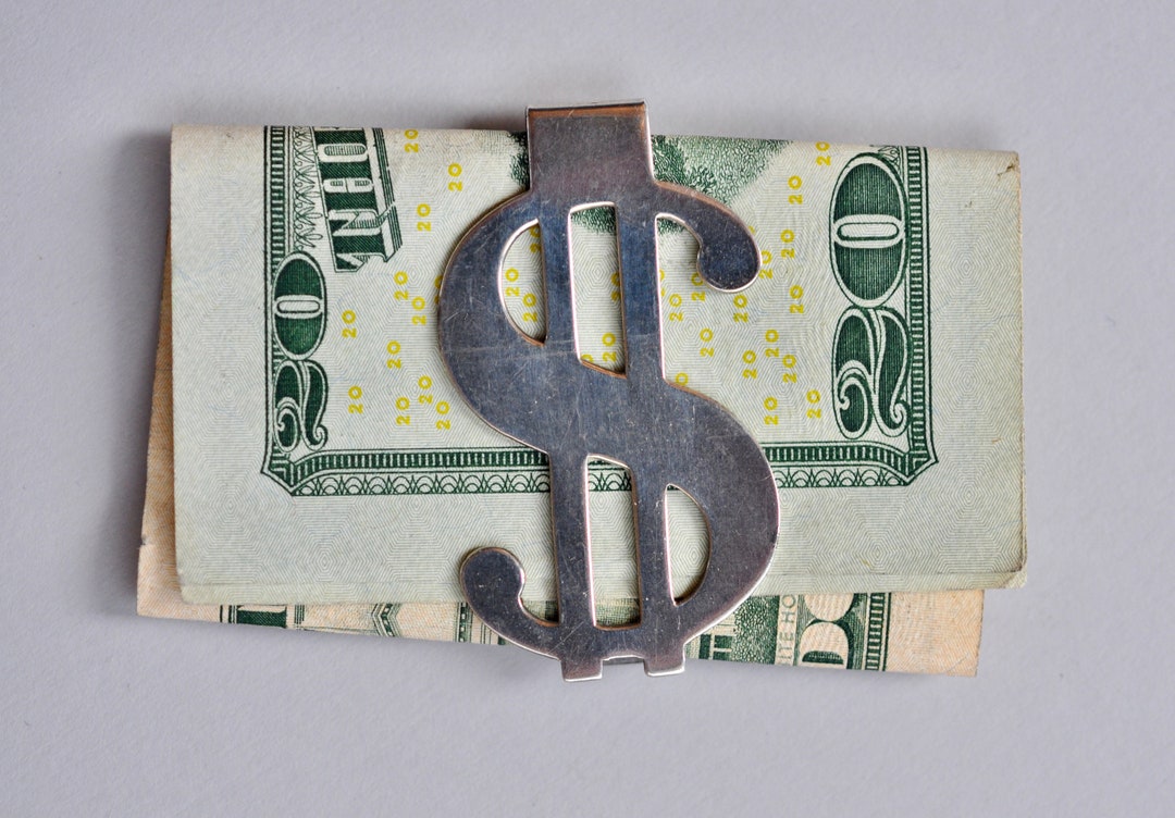 Vintage Sterling Silver Dollar Sign Money Clip - Etsy