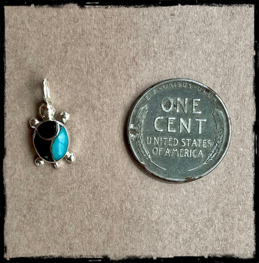Native American Small Inlay Turtle Charm/pendant - Etsy