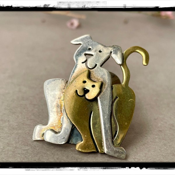 Sterling Cat Pin - Etsy