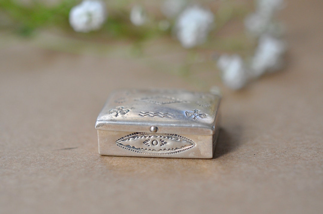 Vintage Native American Sterling Silver Pill Box bell - Etsy