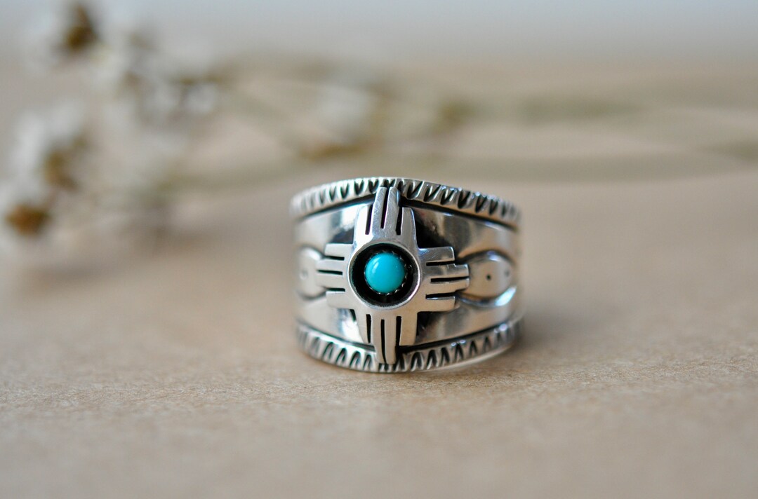 Native American Sterling Silver Zia Symbol Ring by Artist Robert ...