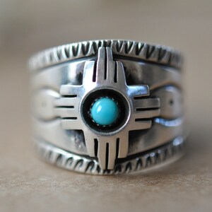 Native American Sterling Silver Zia Symbol Ring by Artist Robert ...