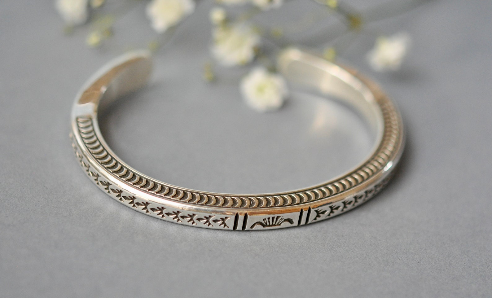 Native American Sterling Silver Squared Cuff Bracelet by - Etsy