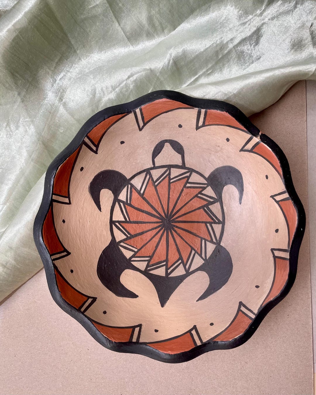 Native American Jemez Pueblo Pottery Dish by Artist Xavier Lucero ...