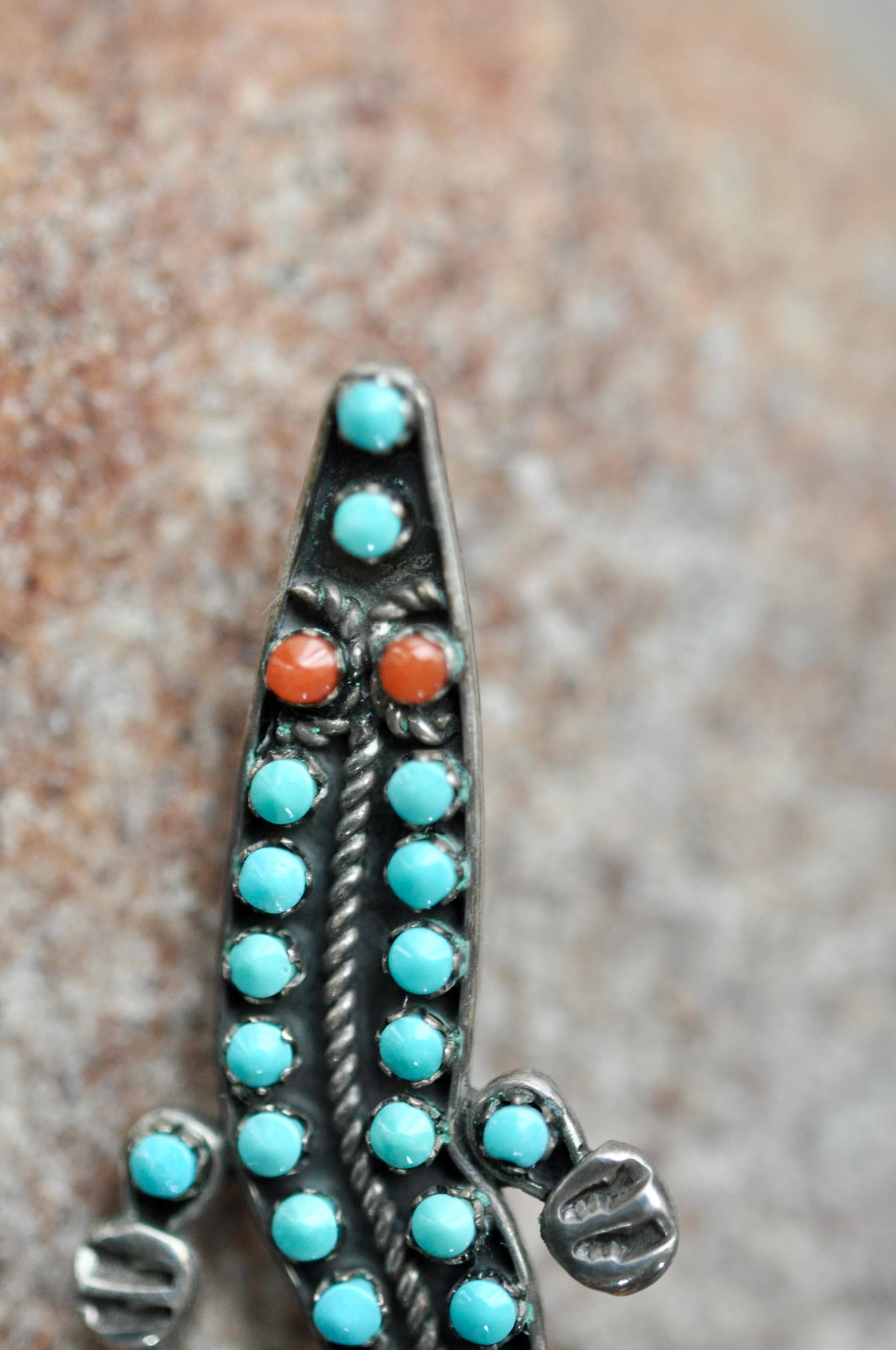 Vintage Native American Lizard Brooch/pendant by Zuni Artist Alonzo ...