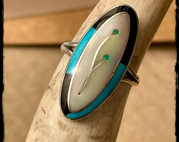 Vintage Native American Inlay Ring (flower) Size 6 1/2 - Etsy