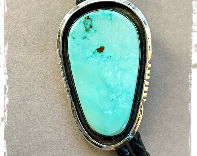Vintage Native American Bolo Tie With Turquoise Stone - Etsy