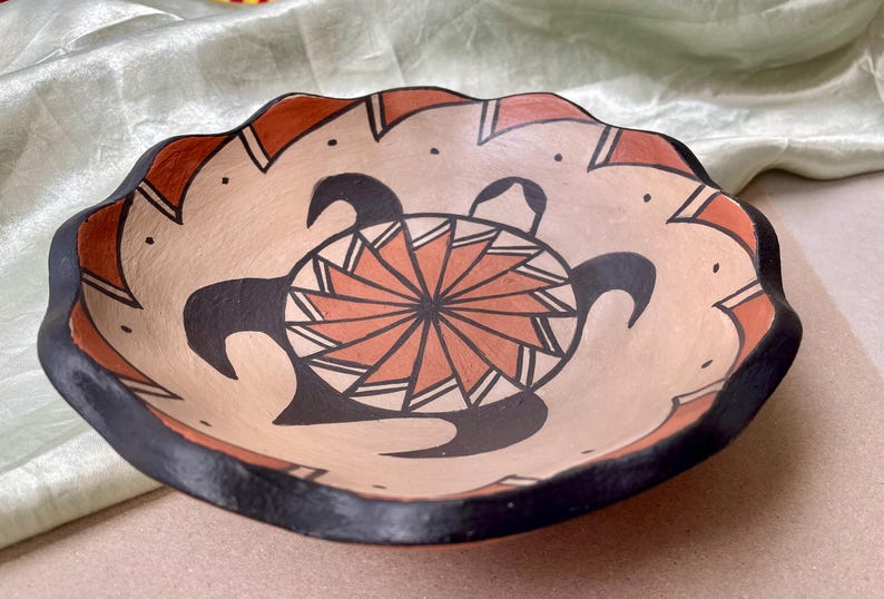 Native American Jemez Pueblo Pottery Dish by Artist Xavier Lucero ...
