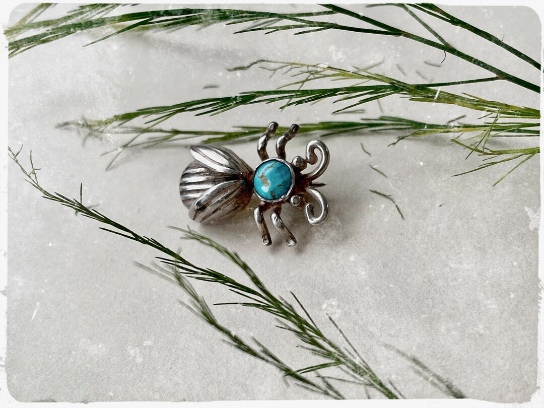 Vintage Native American Sterling Silver Bug Brooch With - Etsy