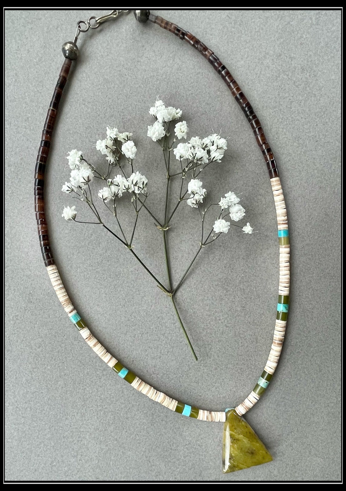 Vintage Native American Heishi Necklace With Reversible Inlay - Etsy