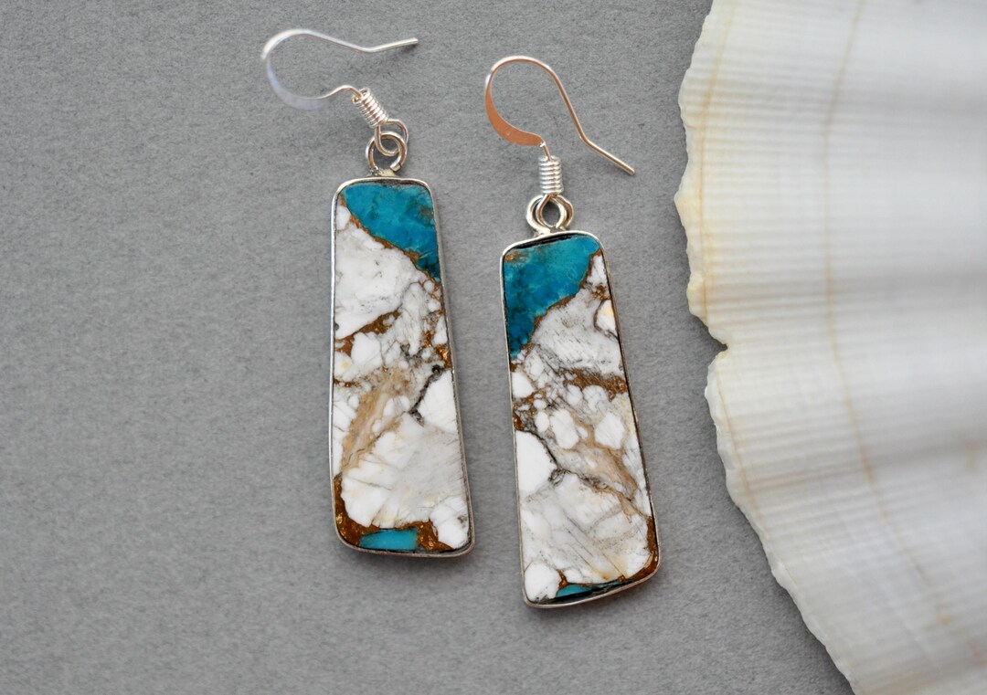 Native American Slab Earrings by Veronica Tortalito (silver Frame) - Etsy
