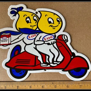 Vintage "esso" Porcelain Sign (vespa) - Etsy