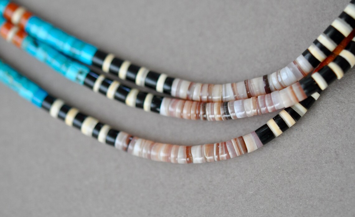 Native American Multi Strand Heishi Necklace by Kewa Artist - Etsy