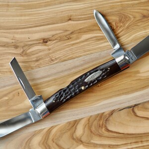 Vintage Case XX USA 6488 4 Blades Congress Red Bone Knife 7 - Etsy