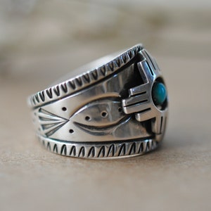 Native American Sterling Silver Zia Symbol Ring by Artist Robert ...