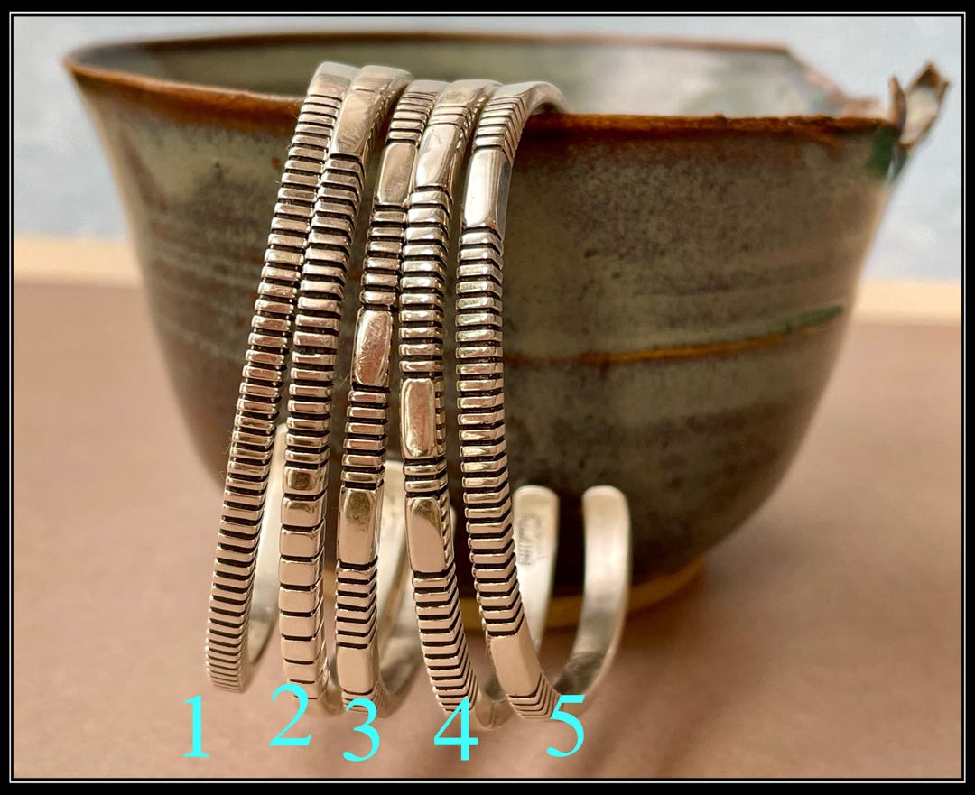 Native American Sterling Silver Cuff by Artist Jonathan Nez (stackable ...