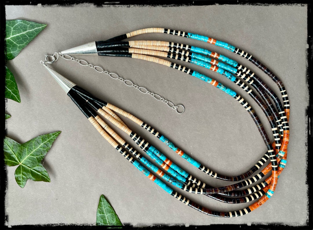 Native American Multi Strand Heishi Necklace by Artist Mary Calabaza ...