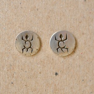 Vintage Native American Sterling Silver Hopi Earrings With - Etsy