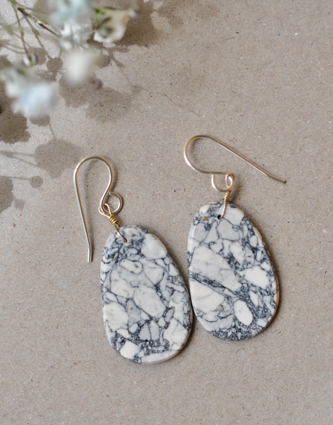 Native American White Buffalo Slab Earrings by Artist Ronald Chavez - Etsy