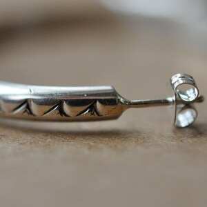 Native American Sterling Silver Open Hoop Earrings by Artist Ben Tahe ...