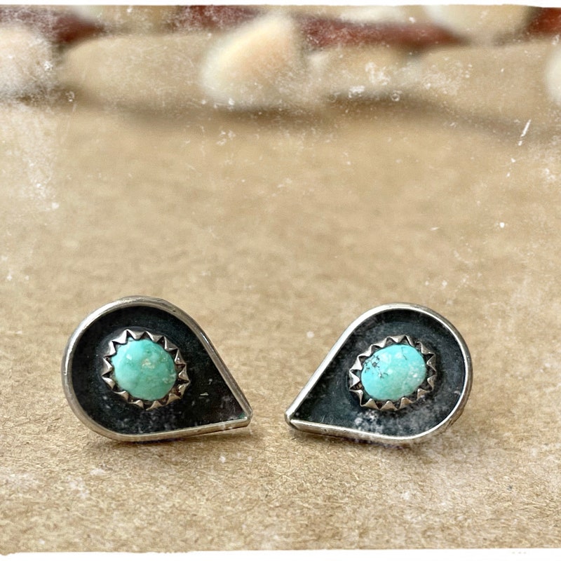 Shadow Box Turquoise Earrings - Etsy